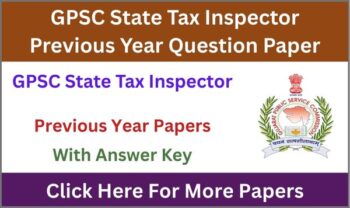 GPSC State Tax Inspector Previous Year Question Paper 2025