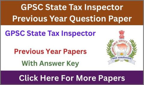 GPSC State Tax Inspector Previous Year Question Paper 2025